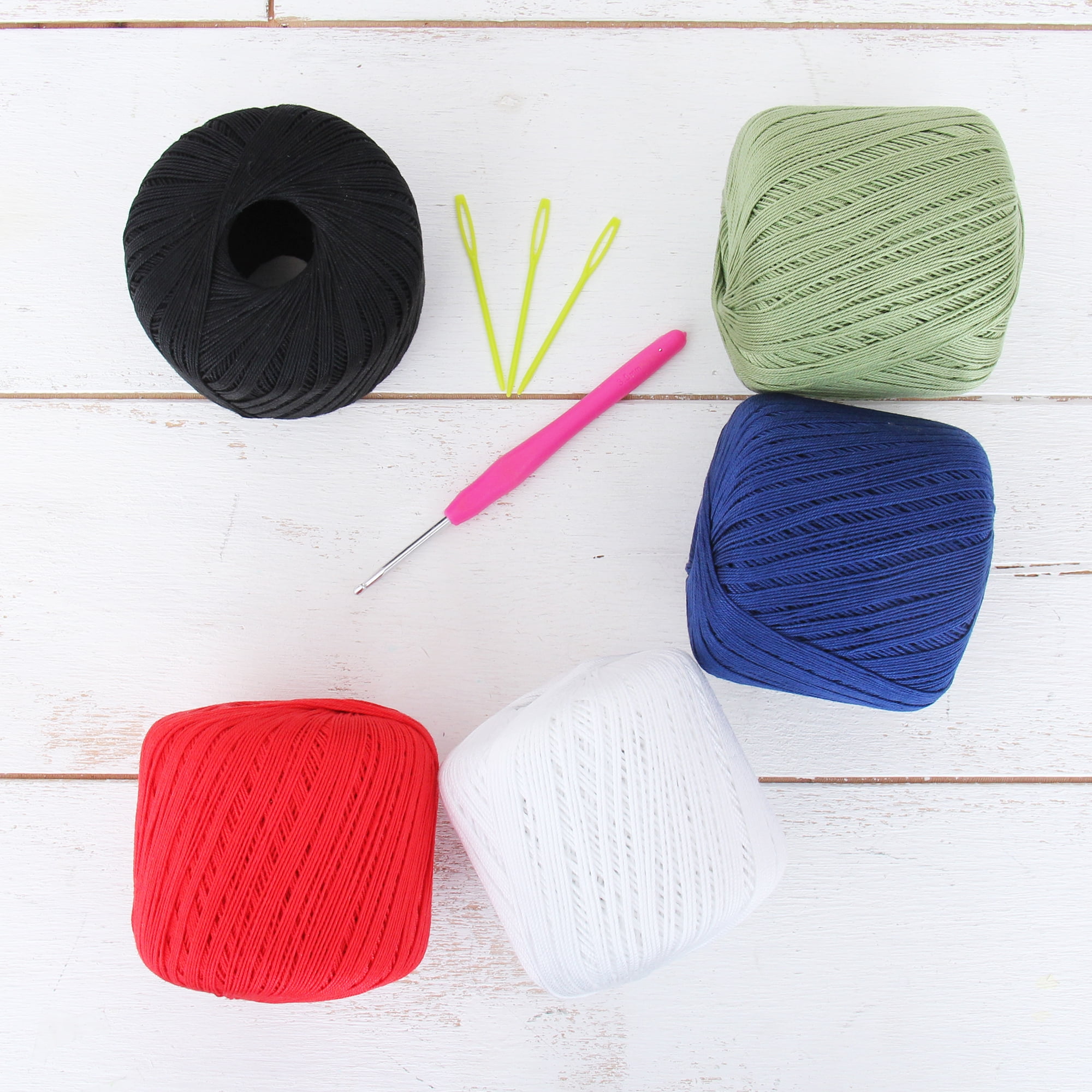 100% Pure Cotton Crochet Thread Set by Threadart - Size 10 - Essential ...