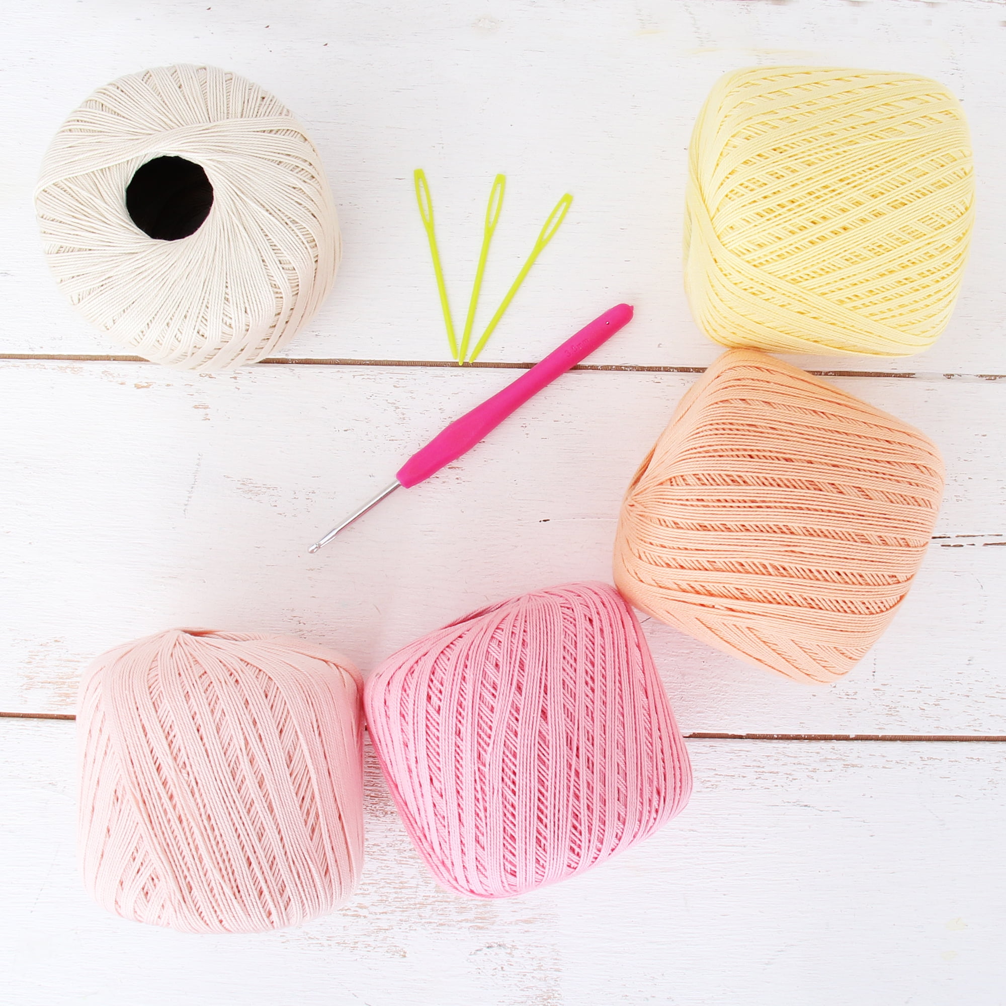 100% Pure Cotton Crochet Thread Set by Threadart - Size 3 - Pastel ...