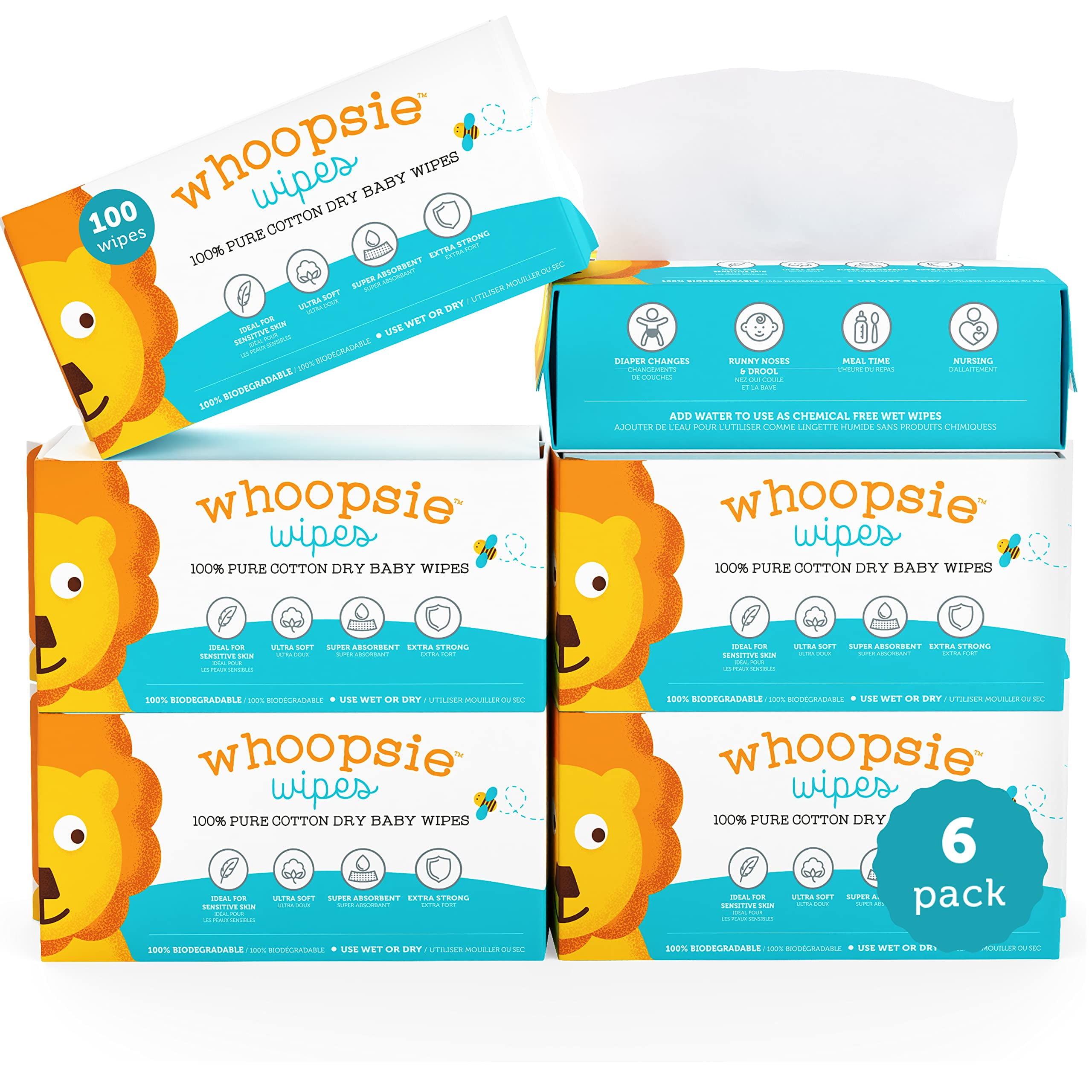 100% Pure Cotton Dry MMF7 Wipes | 600 Count | Use Wet or Dry | Soft ...