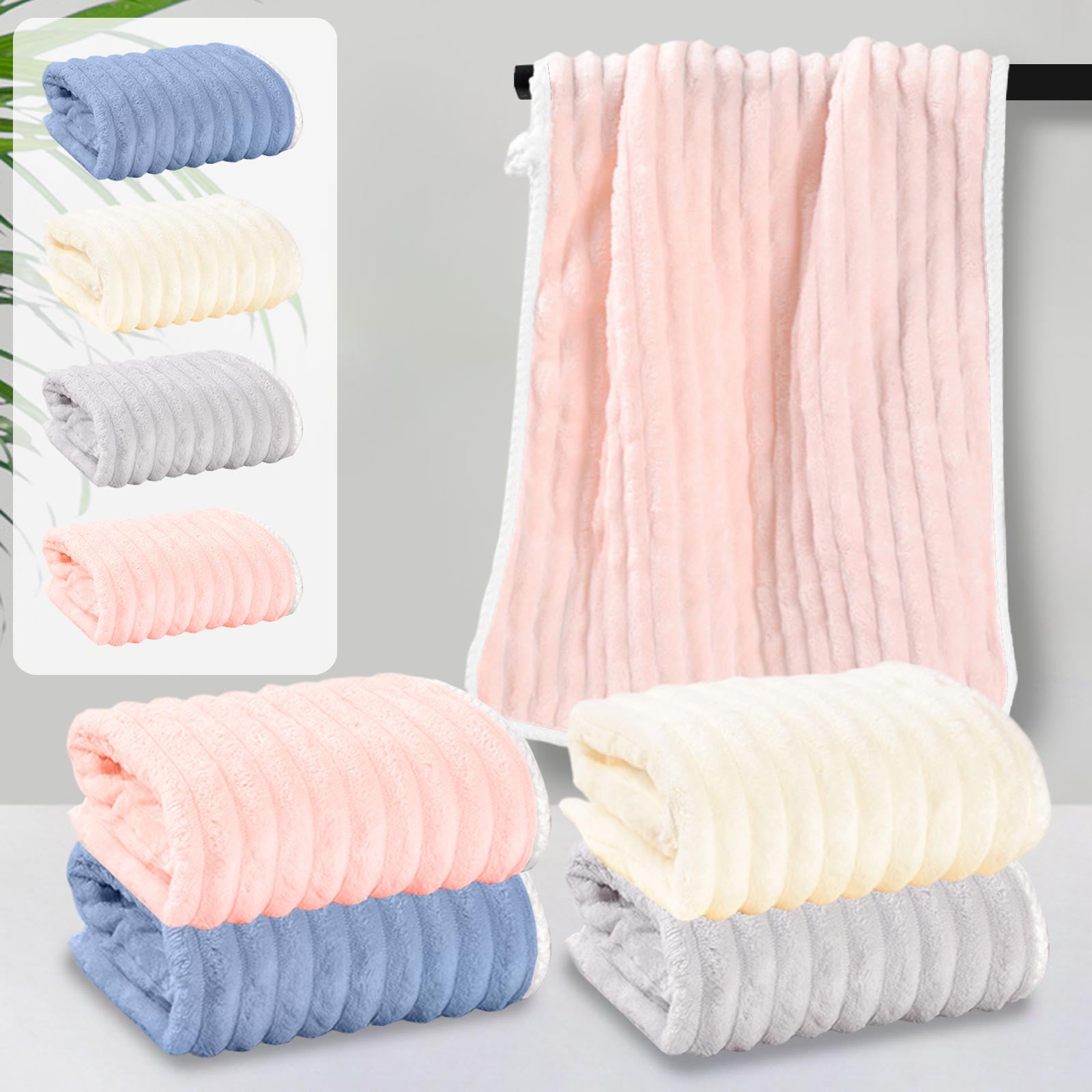 100% Pure Cotton Flock Towel - High Density Thick Fleece Soft Washcloth ...