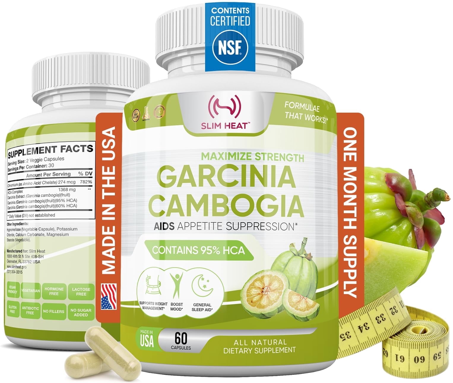 100% Pure Garcinia Cambogia Extract with 95% HCA - Manage Food Cravings ...