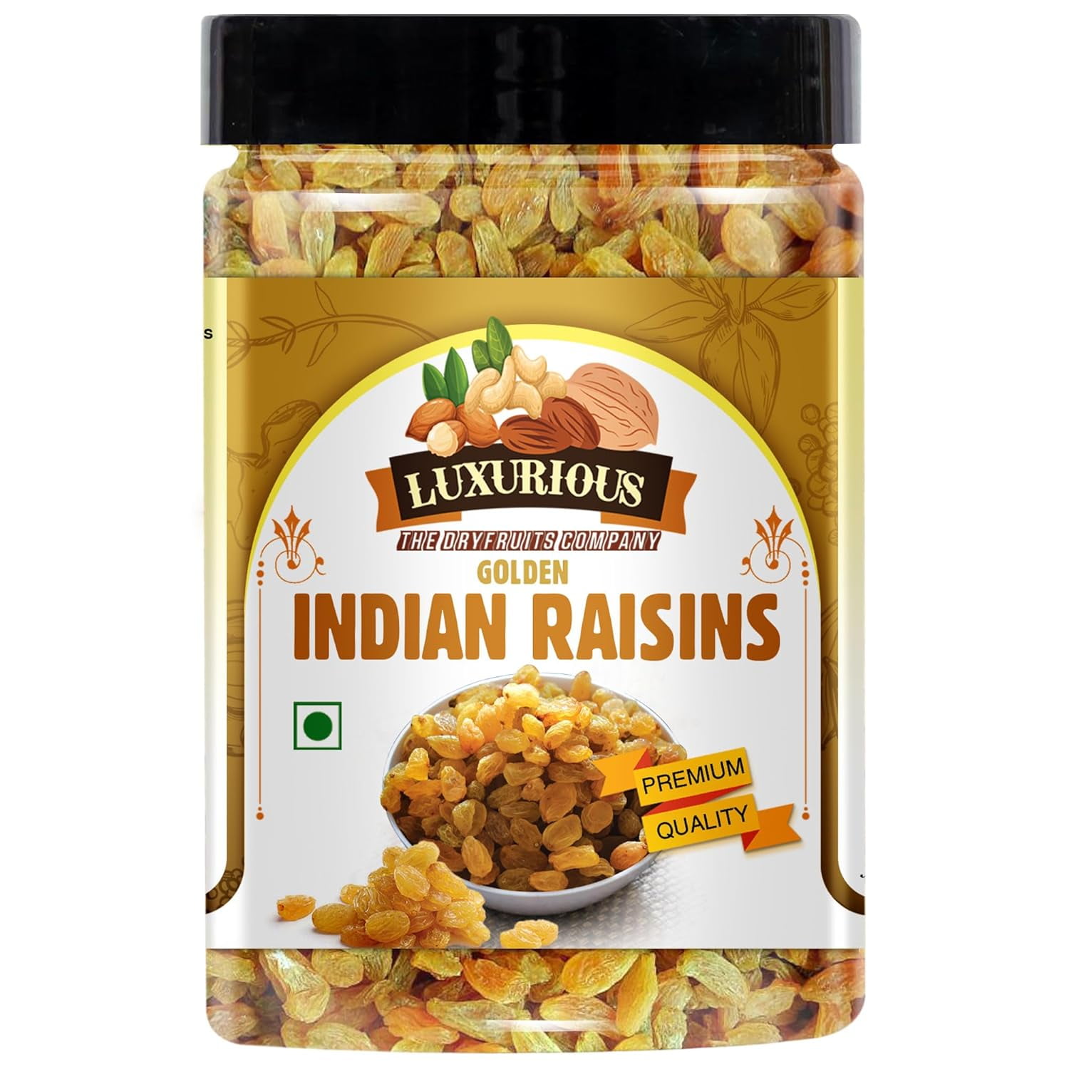 100% Pure Golden Indian Raisins By Luxurious 500gm, | Rich, Potassium ...