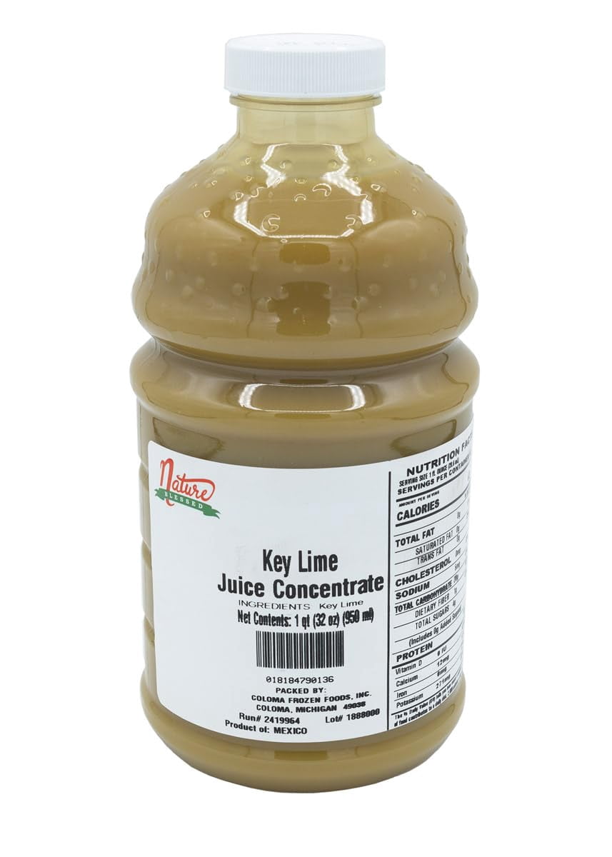 100% Pure Key Lime Fruit Juice Concentrate - 1 Quart (1/32 fl oz bottle ...
