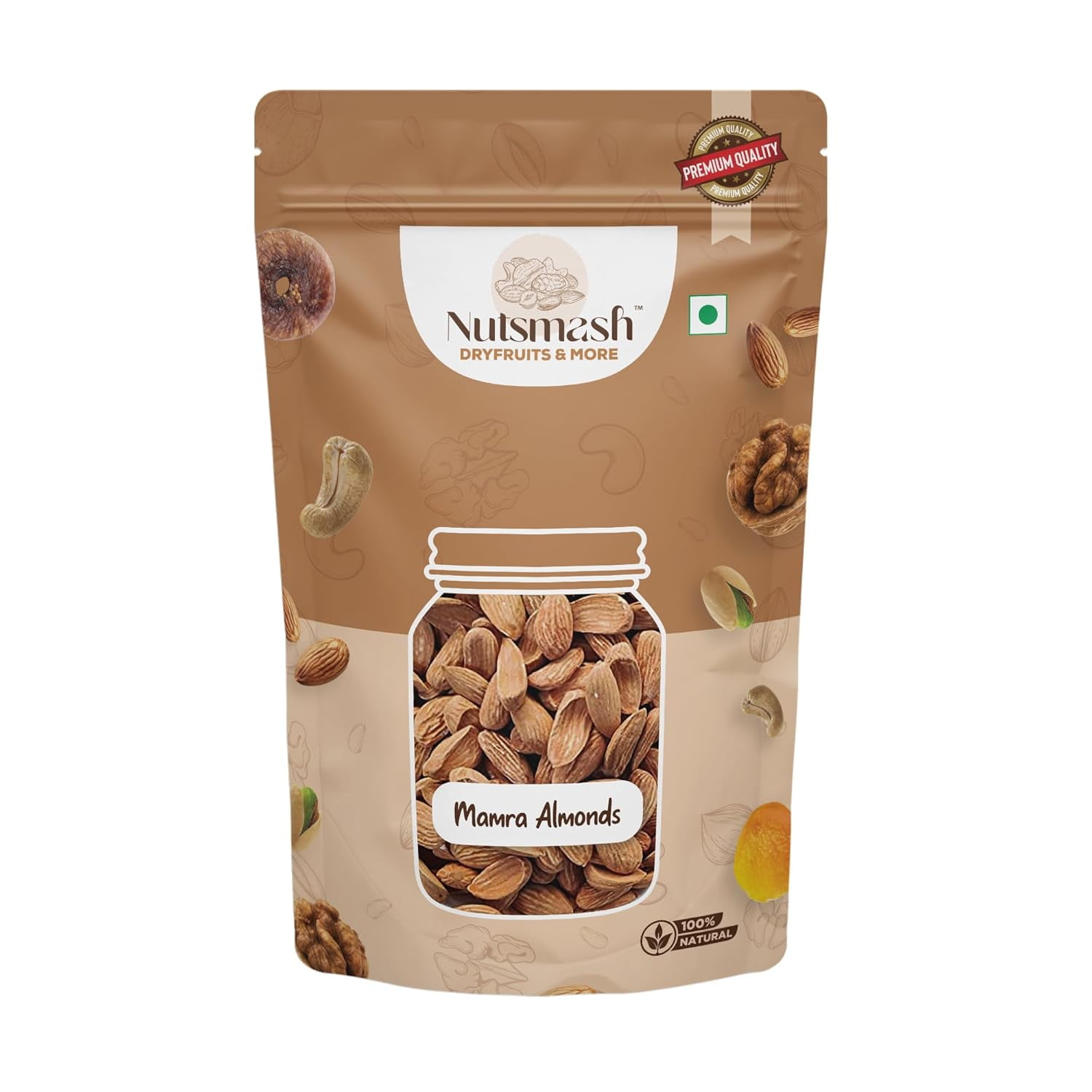 100% Pure Mamra Almonds By Nutsmash 500gm, | Rich In Protein, Fiber ...