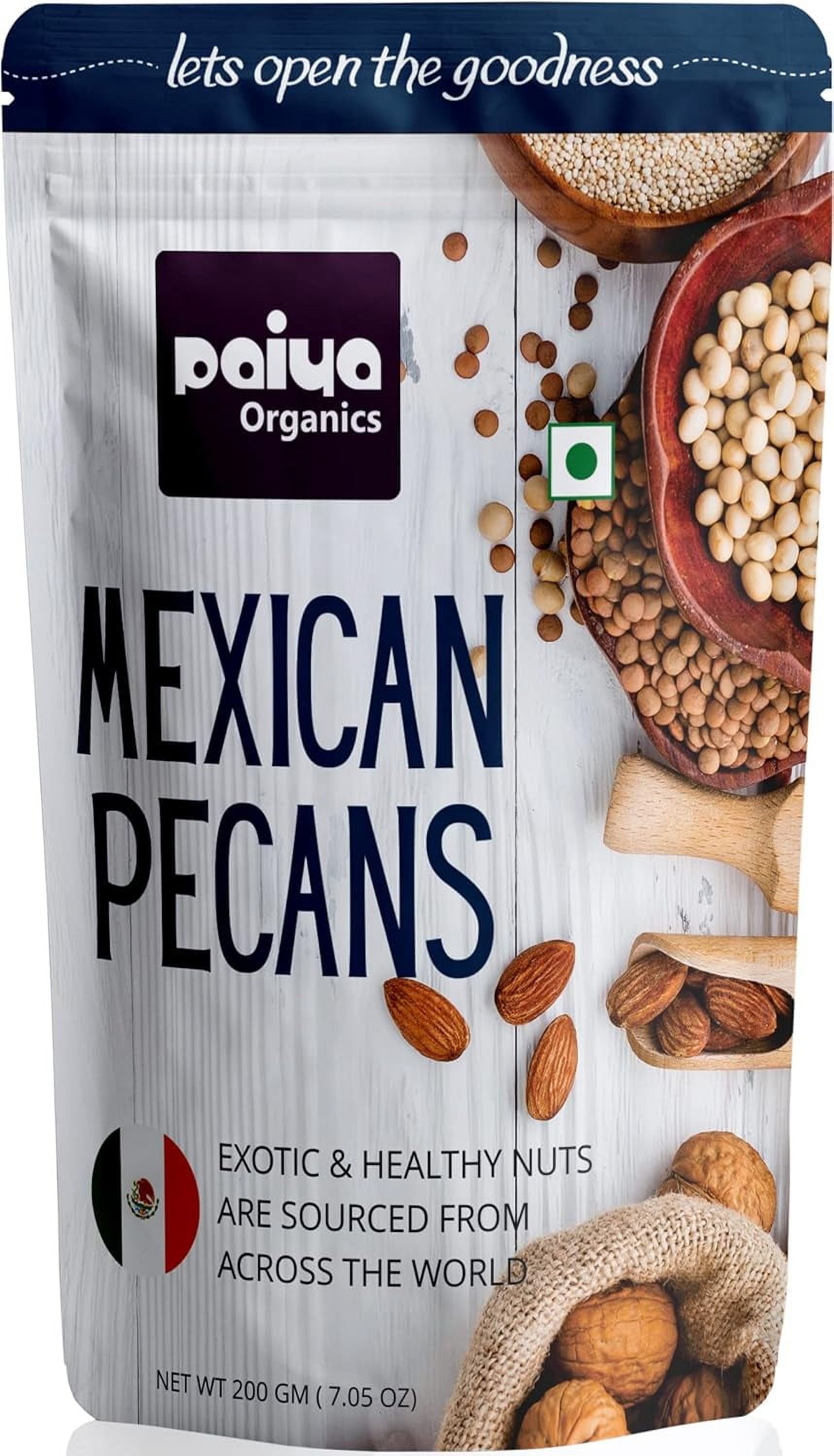 100% Pure Mexican Pecan Nuts By Piaya Organic 200gm, | Rich Source Of ...