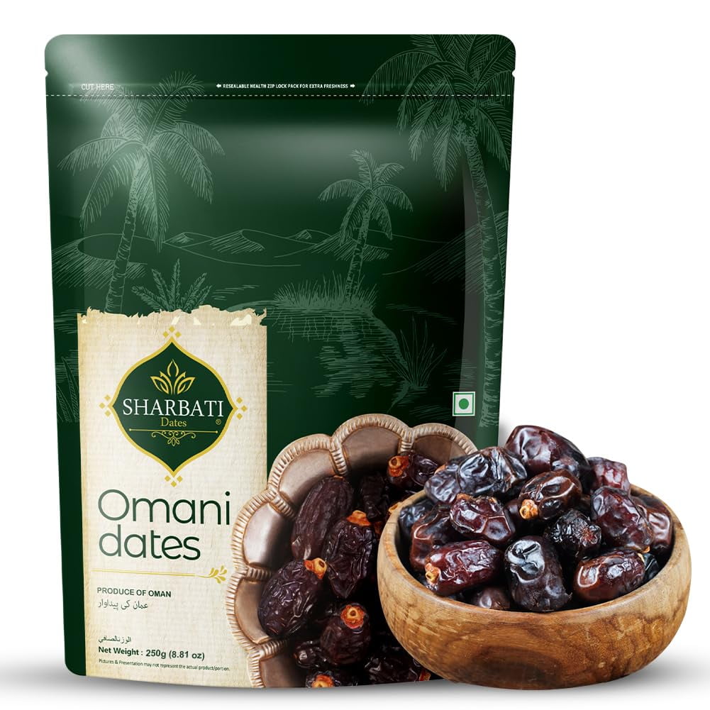 100% Pure Omani Dates By Sharbati Dates 250gm, | High In Dietary Fiber ...