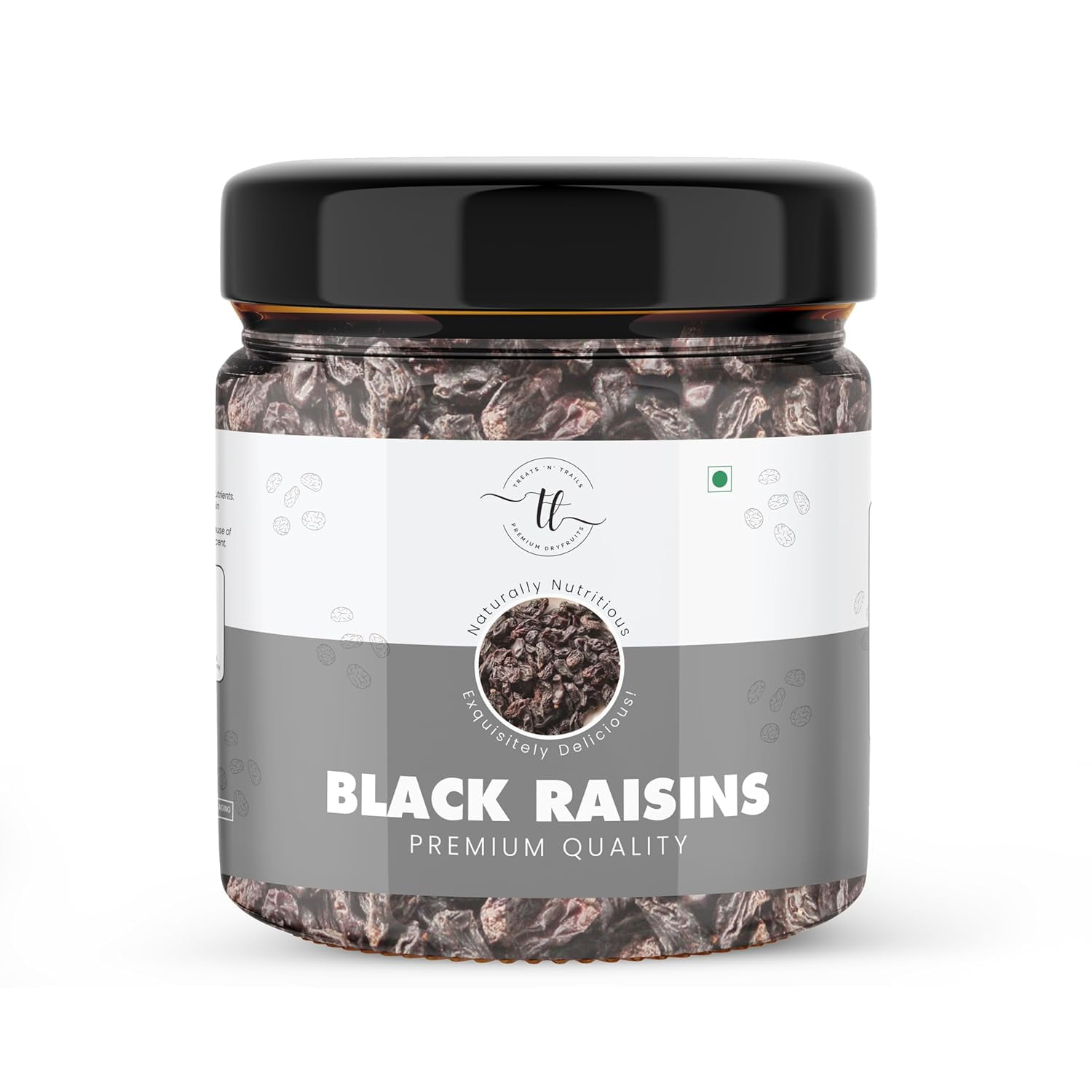 100% Pure Premium Dried Black Raisins By Treats ‘N’ Trails 250gm ...