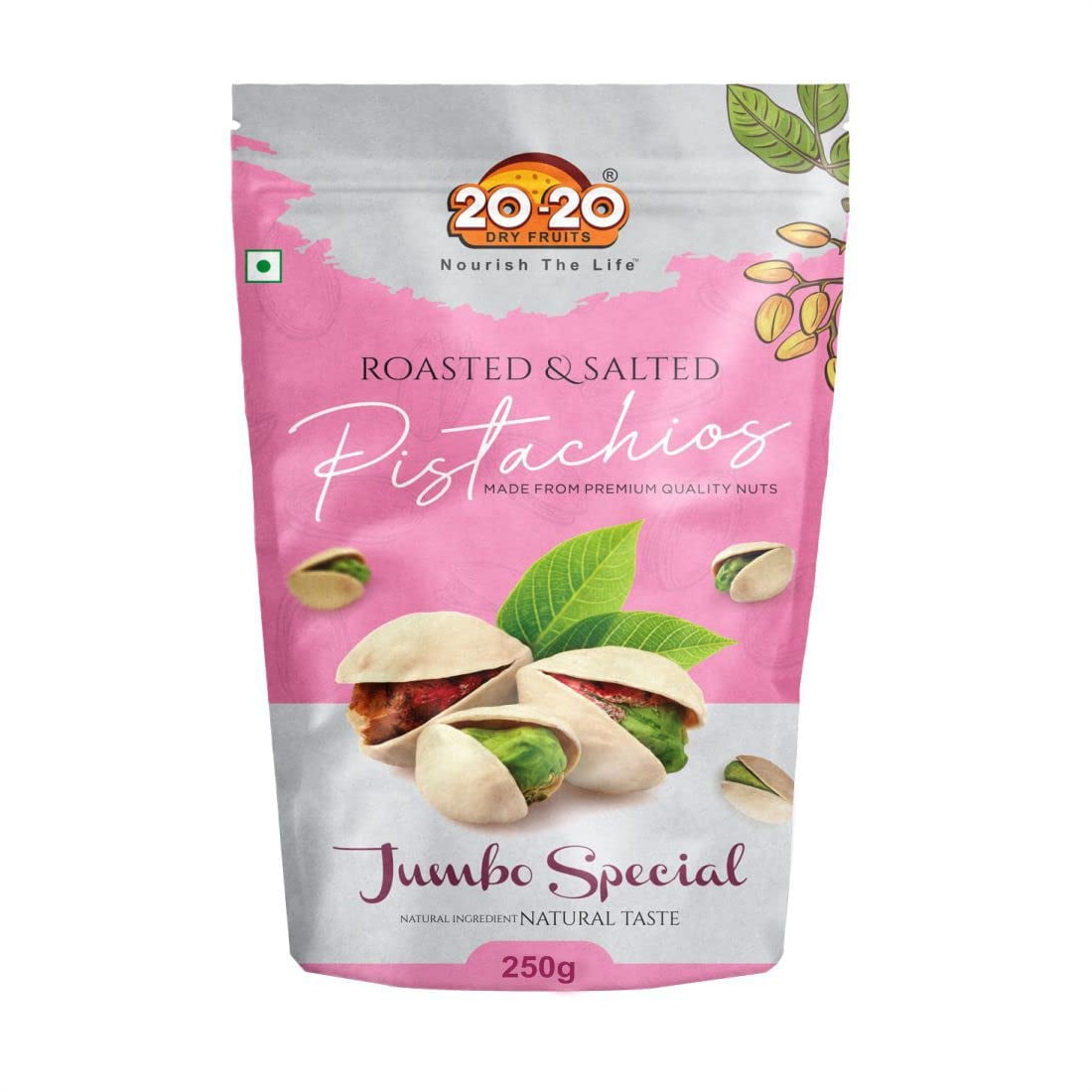 100% Pure Roasted & Salted Pistachios By 20-20 Dry Fruits 250gm, | Good Source Of Protein Fiber ...