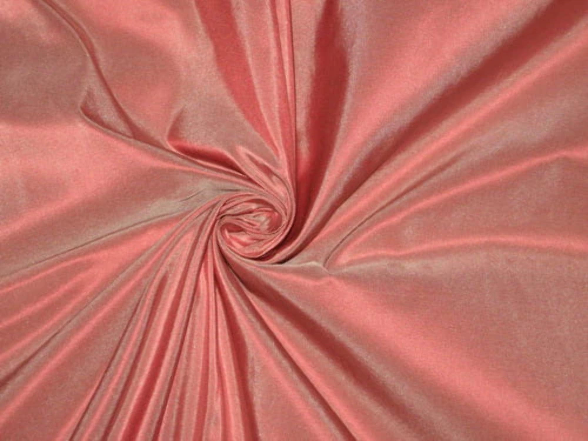 100% Pure SILK TAFFETA FABRIC DarkSalmon x Ivory colour 60quot; wide continuous piece - Walmart.com