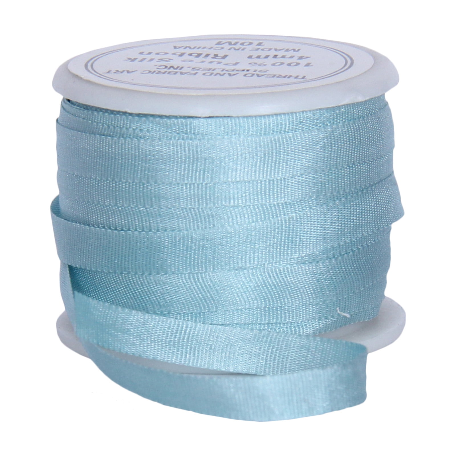 100% Pure Silk Ribbon by Threadart - 4mm Lt Teal - No. 607 - 3 Sizes ...