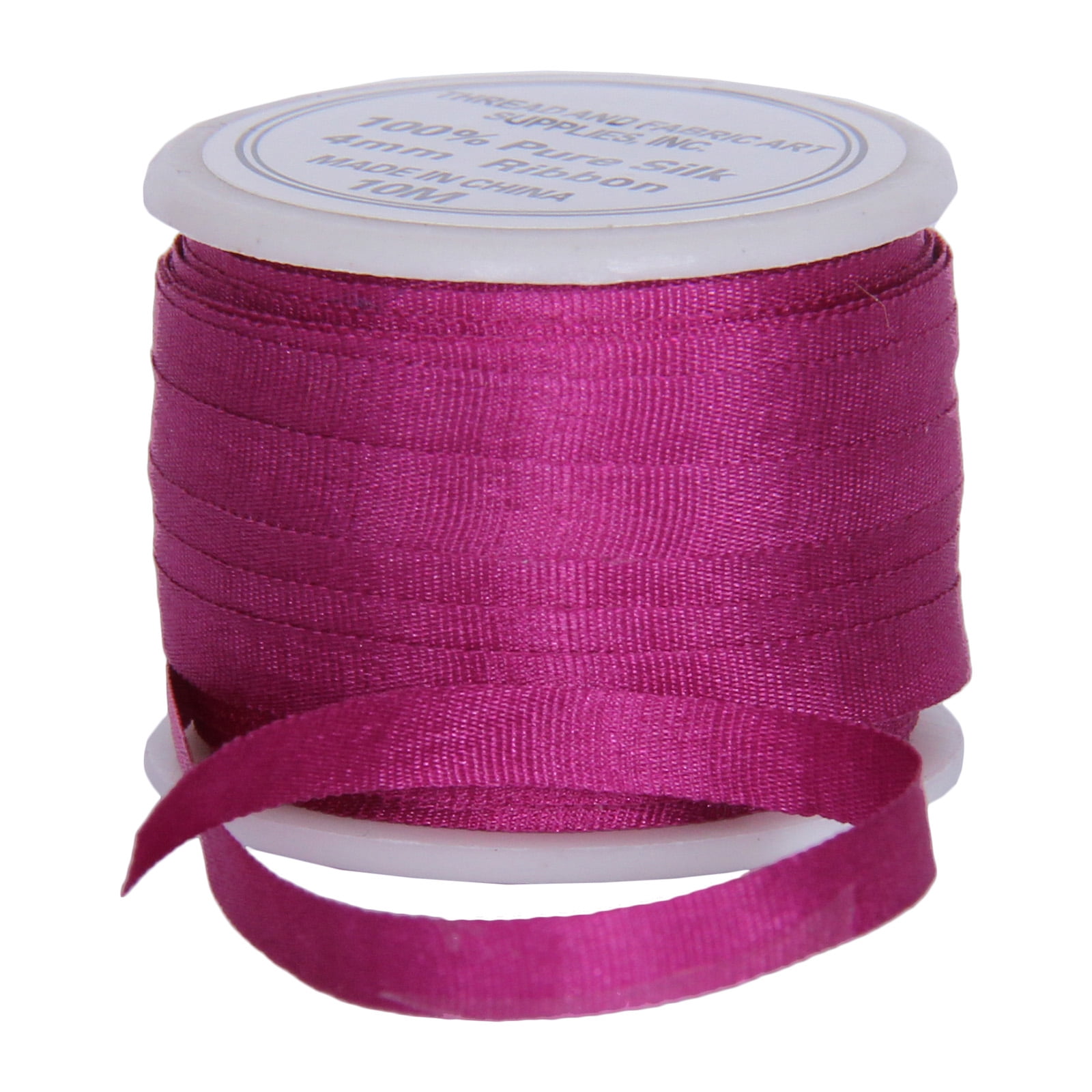 100% Pure Silk Ribbon by Threadart - 4mm Mulberry - No. 568 - 3 Sizes ...