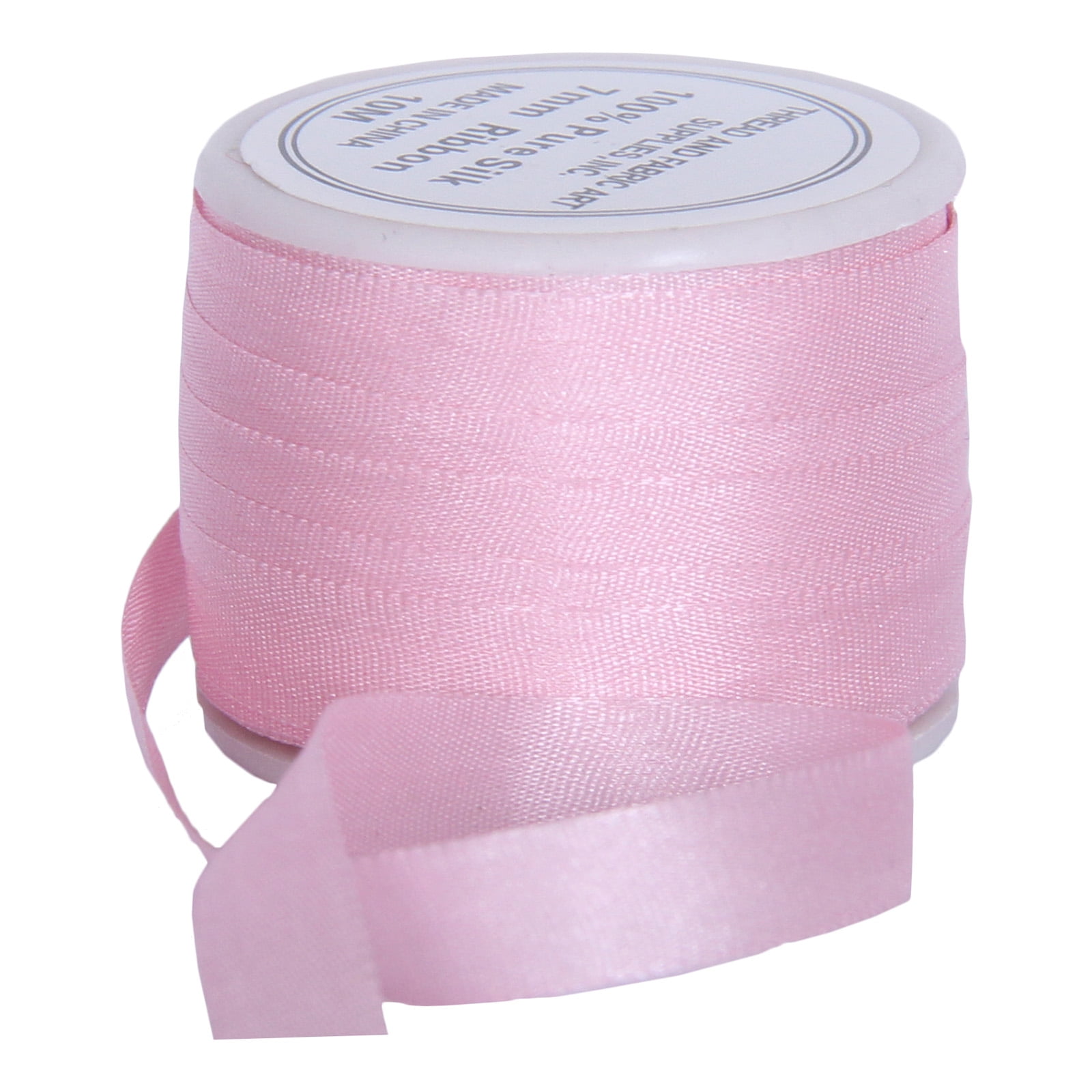 100% Pure Silk Ribbon by Threadart - 7mm Pink - No. 544 - 3 Sizes - 50 ...