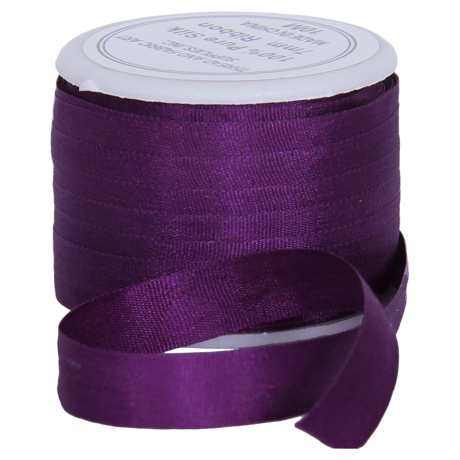 100% Pure Silk Ribbon by Threadart - 7mm Purple Passio - No. 601 - 3 ...