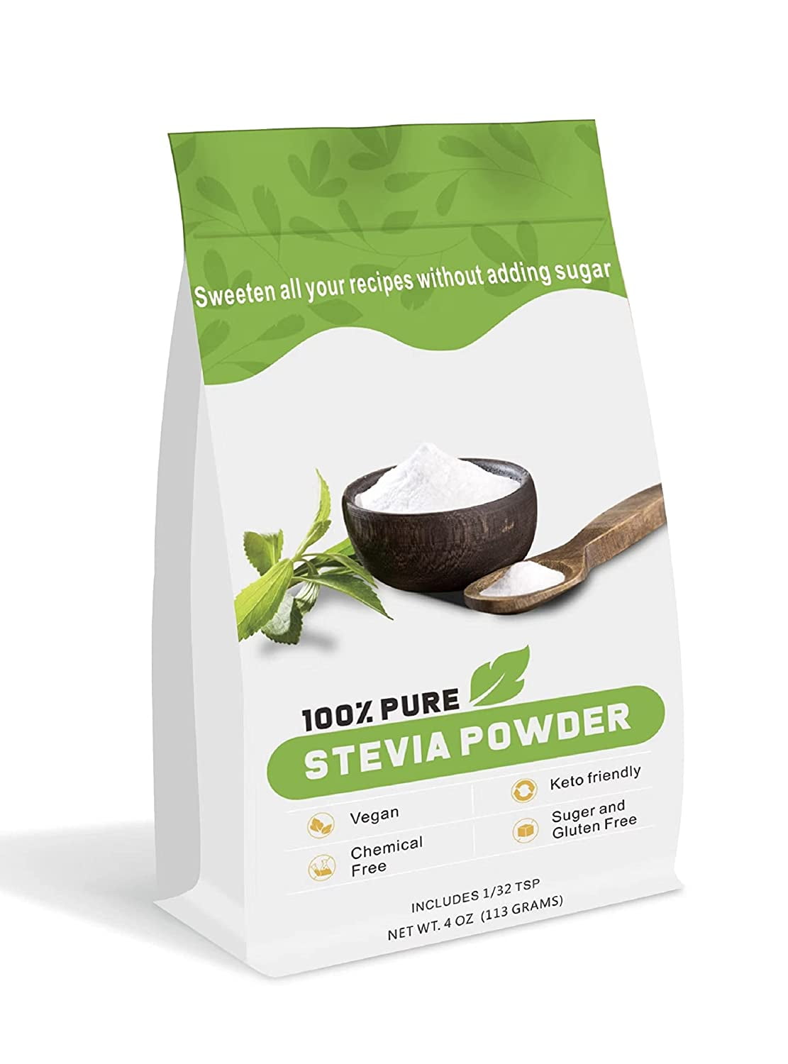 D I Y by Vanya 100% Pure Stevia, Zero Calorie, Keto & Vegan, 4oz, Scoop ...