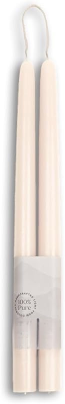 100% Pure Taper Candles | Natural, Ivory White Unscented Tapered | 8 ...