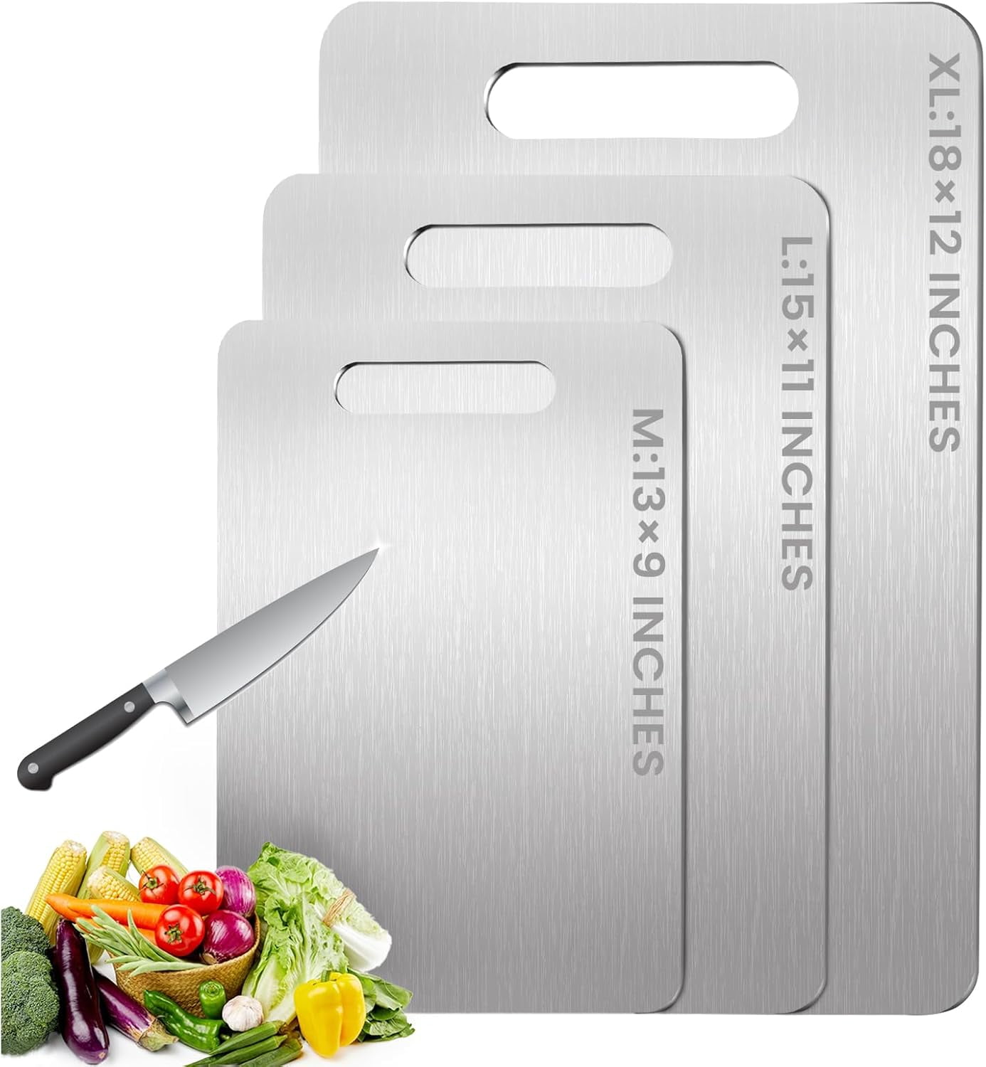 100% Pure Titanium Cutting Board - 15x11 Inch Non-Slip Kitchen Chopping ...