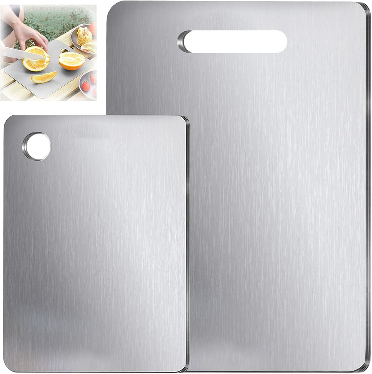 100% Pure Titanium Cutting Board Set - Food-Grade Titanium Cutting ...