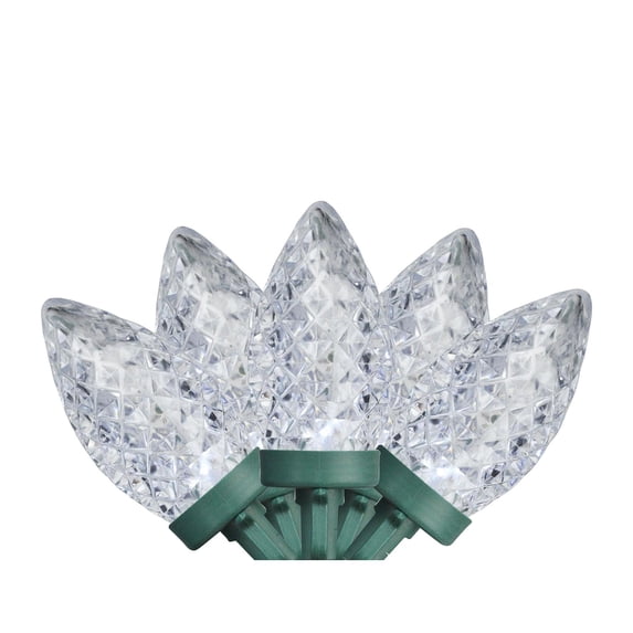 100 Pure White Faceted LED C9 Christmas Lights - Walmart.com