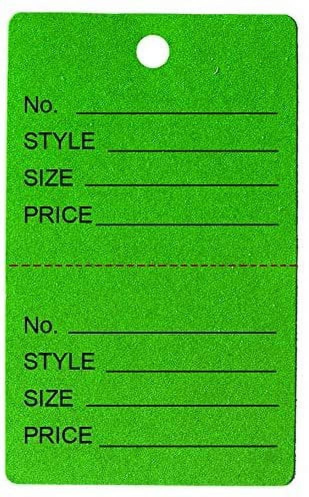 100 Qty Unstrung Dark Green Price Tags w/Perforated Stub - Walmart.com