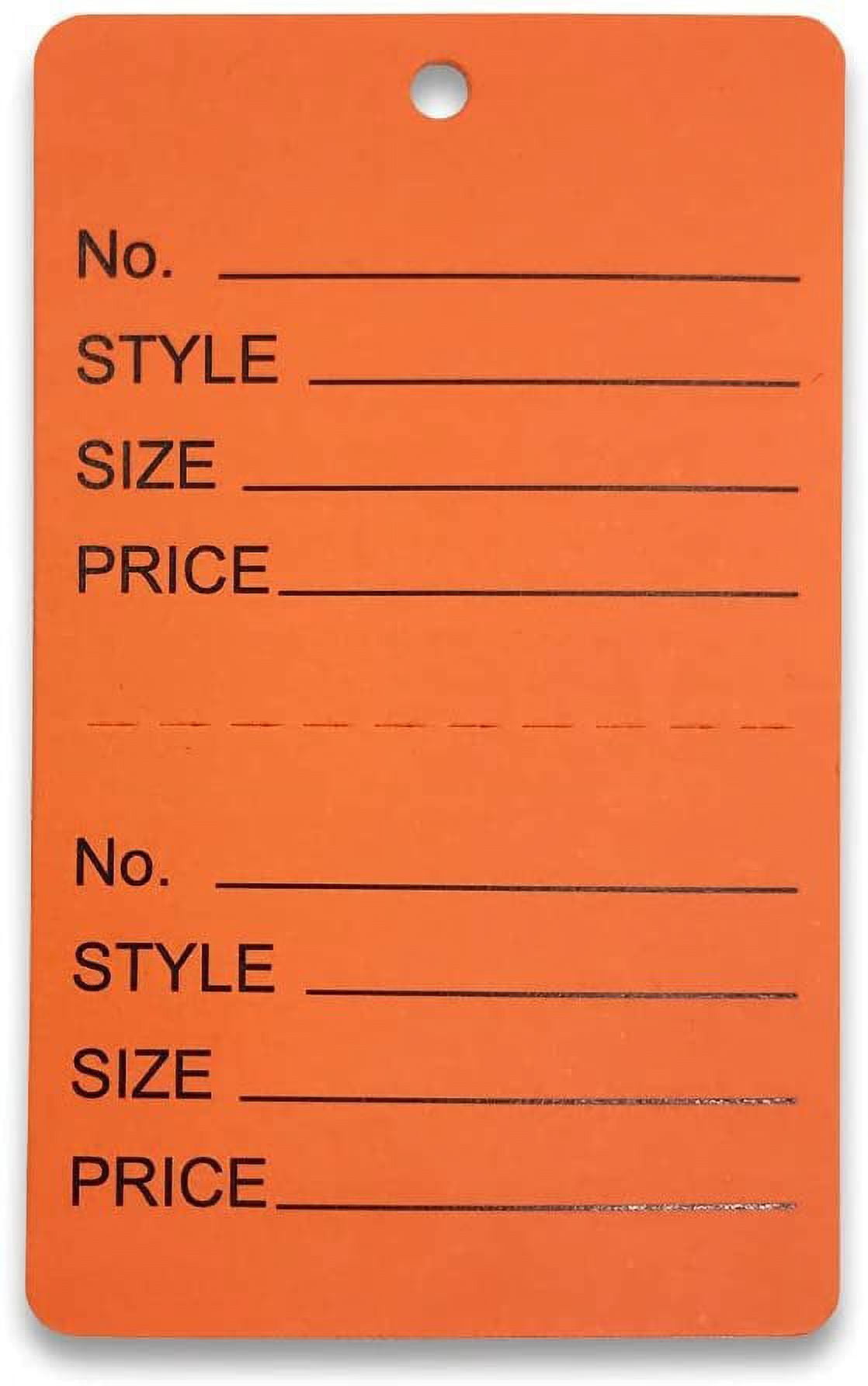 100 Qty Unstrung Orange Price Tags w/Perforated Stub - Walmart.com
