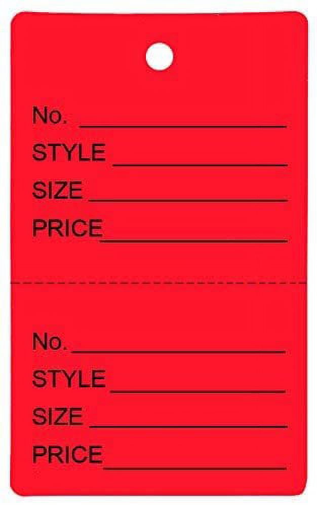 100 Qty Unstrung Red Price Tags w/Perforated Stub - Walmart.com