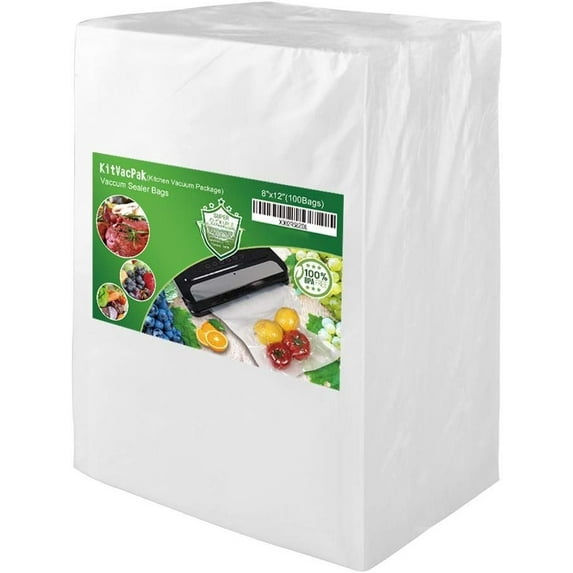 100 Quart 8X12 Vacuum Sealer Bags with and ,Commercial Grade Vacuum ...