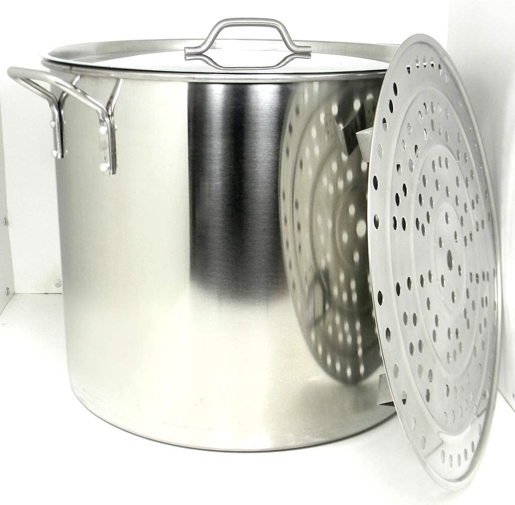 100 Quart Stainless Steel Stock Pot with Rack & Lid - Walmart.com
