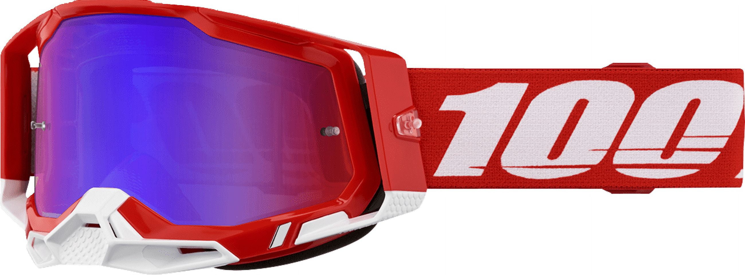 100% Racecraft 2 Goggle - Red - Red Blue Mirror 50010-00038 - Walmart.com