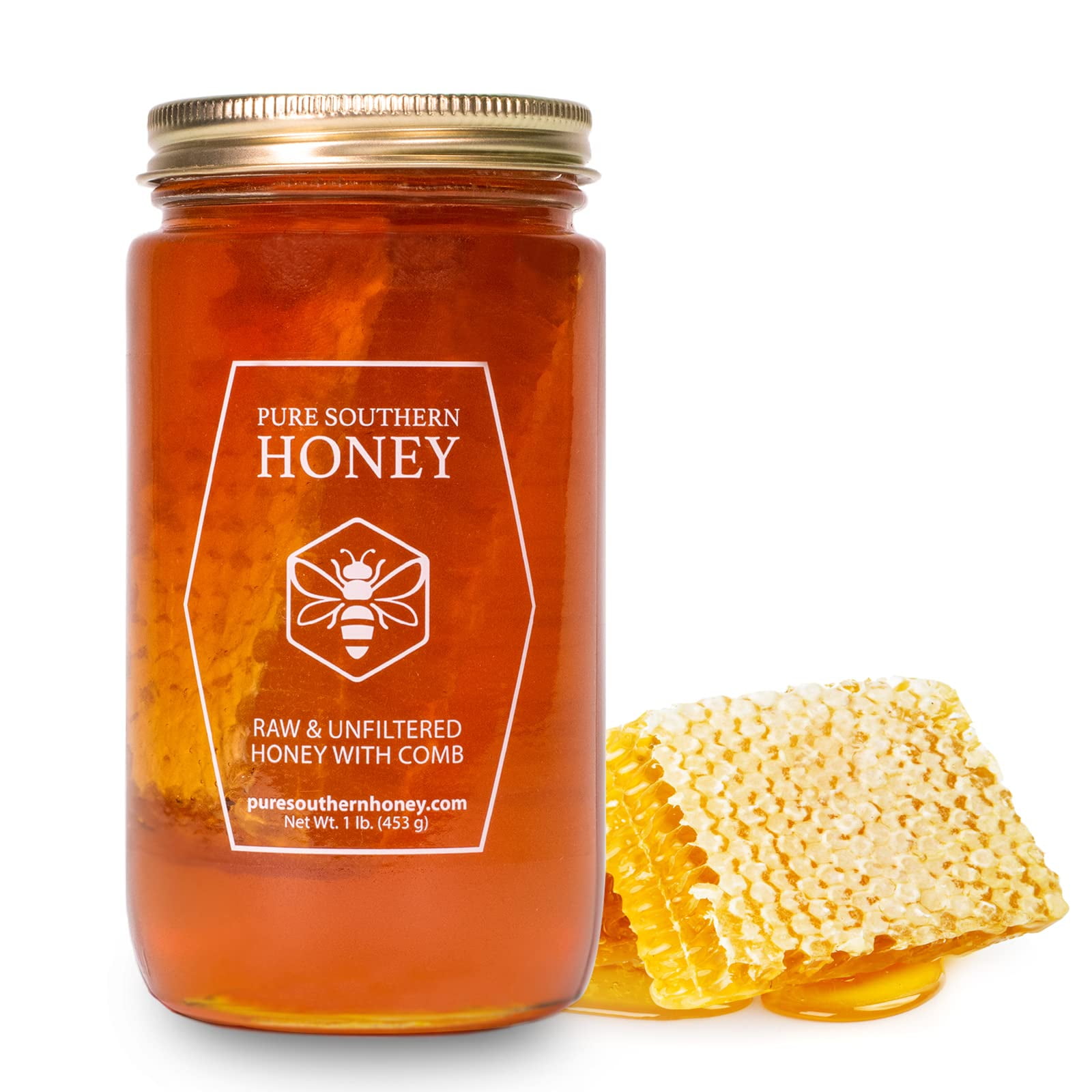 100% Raw Unfiltered Honey GGA1 With Honeycomb by Pure Southern Honey ...