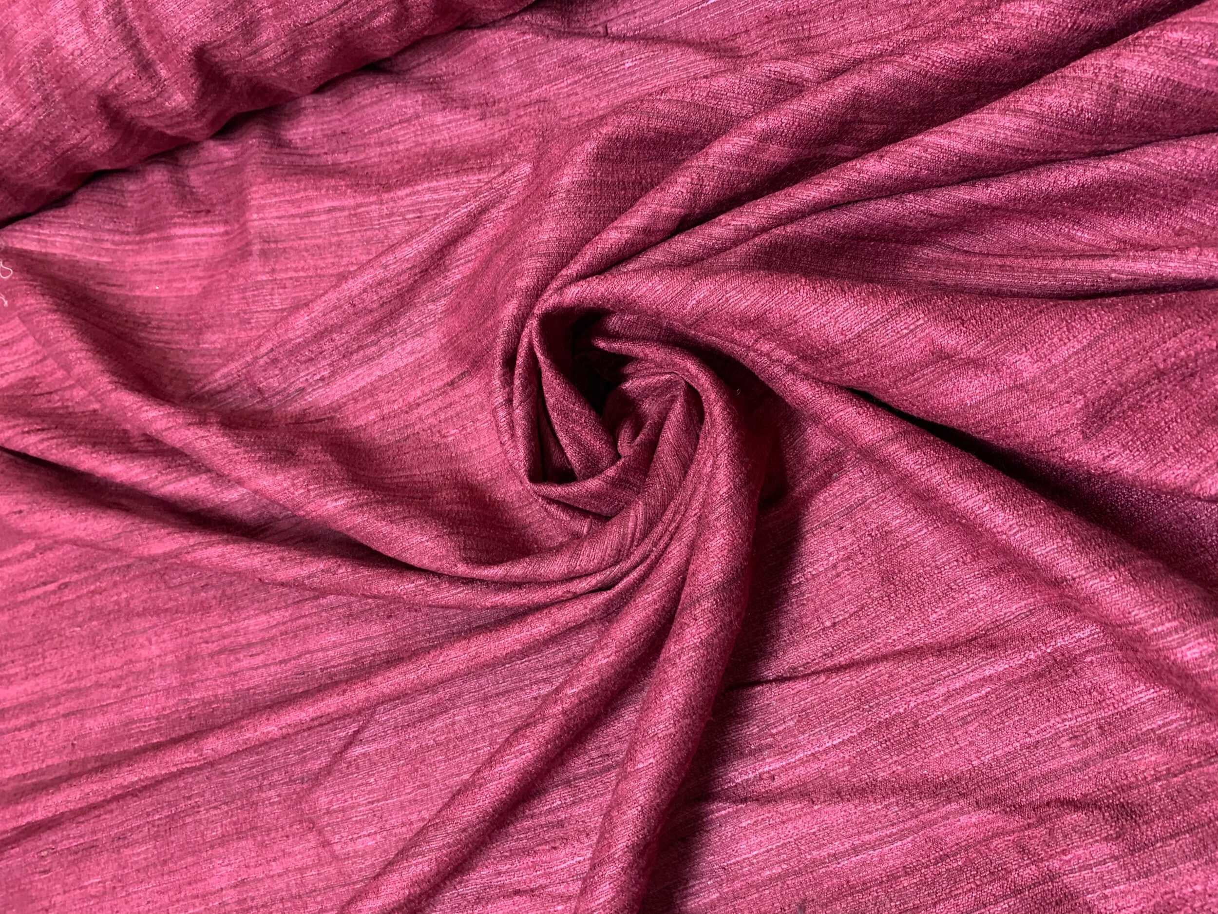 100% Raw silk noil Matka fabric, beautiful wine color noil silk. Sold ...