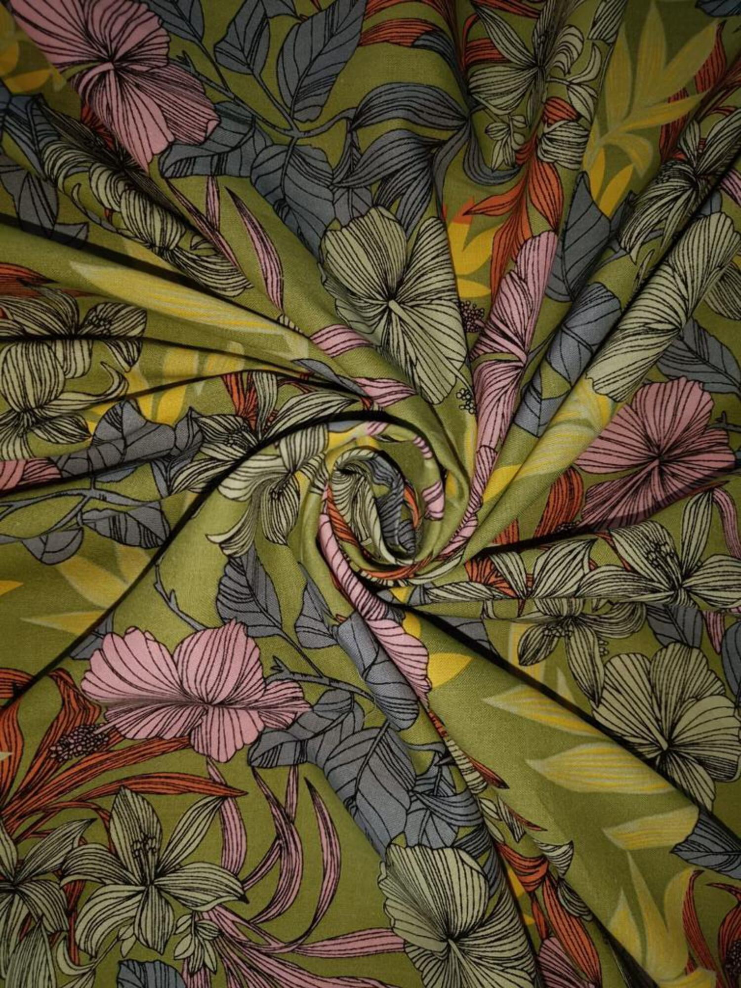 100% Rayon Digital Print fabric 58" wide available in four different ...