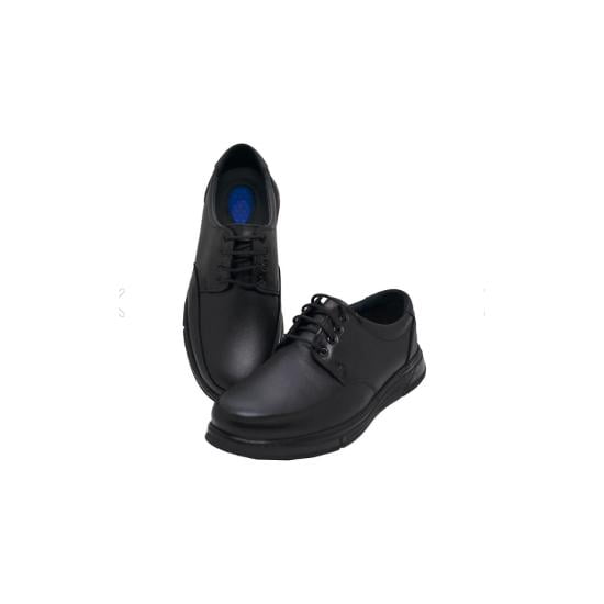 100% Real Men's Genuine Leather Ultra Comfortable Gel Laced Black Daily ...
