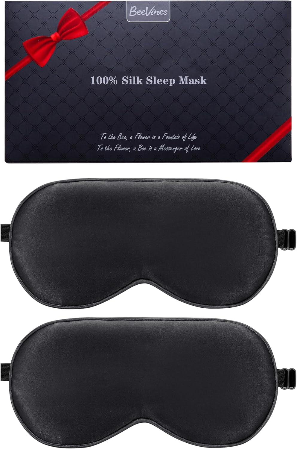 100% Real Mulberry Silk 2 Pack Sleep Mask, Natural Pure Silk Eye Masks ...