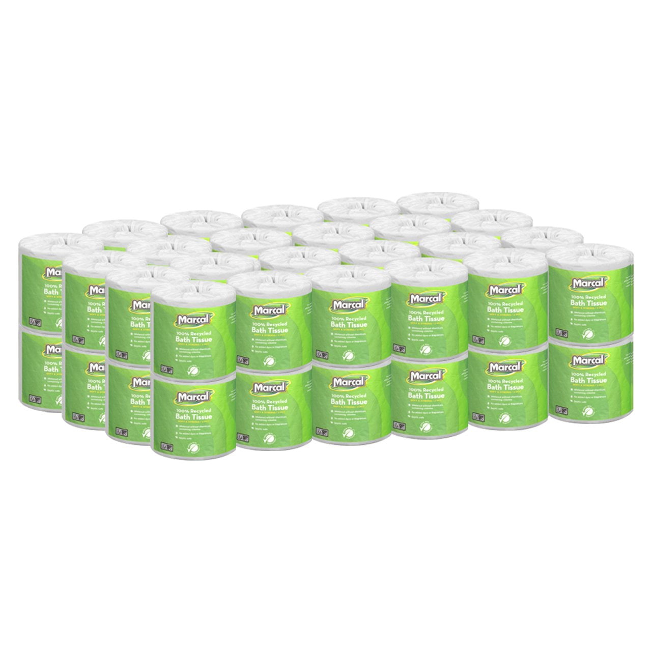 100% Recycled 2 Ply Toilet Paper, White Bath Tissue Rolls, 336 Sheets ...