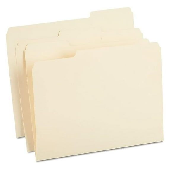 100% Recycled Heavyweight Reinforced File Folders, 1/3-Cut Tab, Letter ...