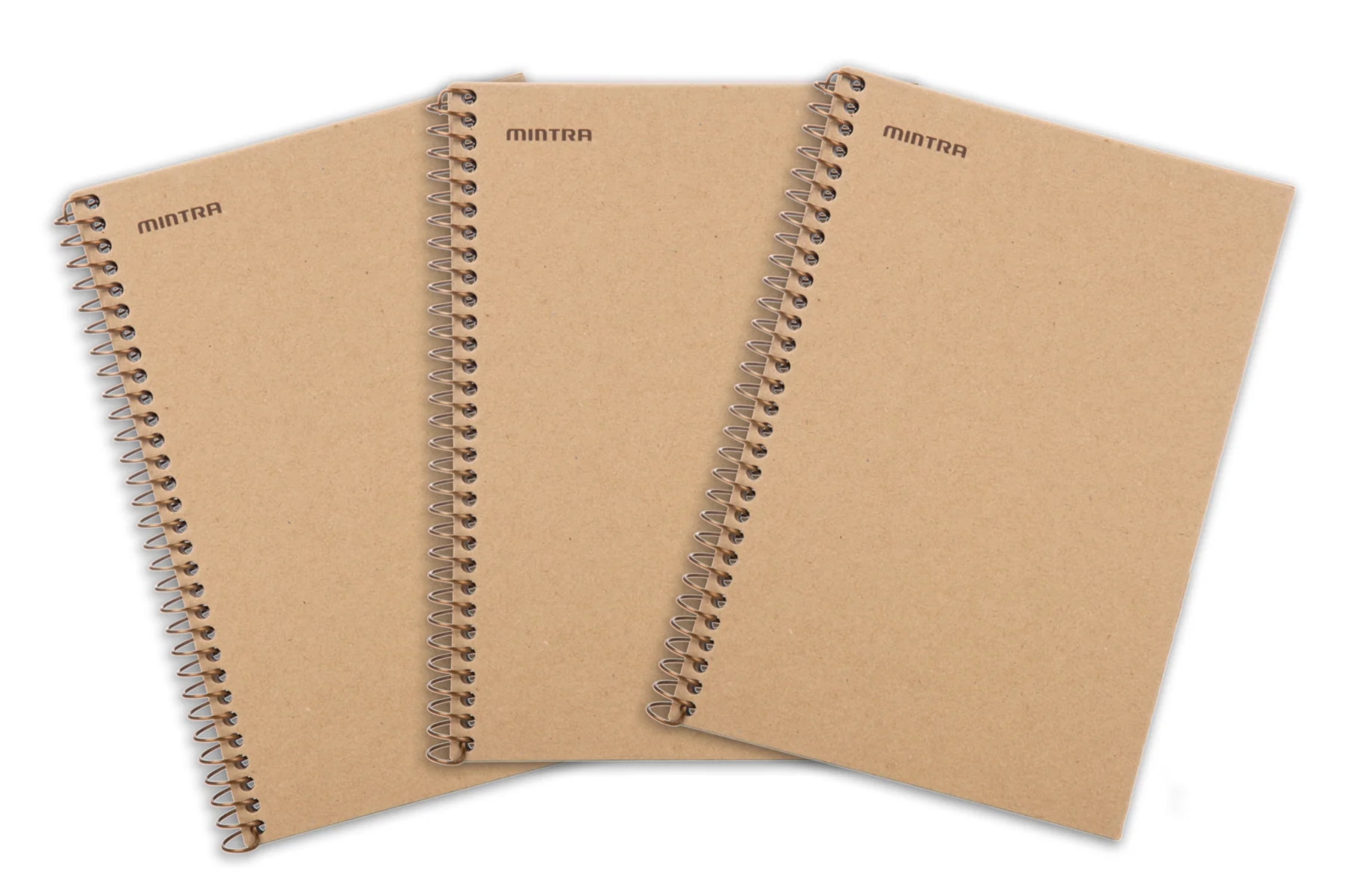 100% Recycled Kraft Junior Notebook (3 Pack) - Plain - 6.5in x 9.5in ...