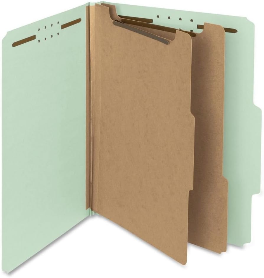 100% Recycled Pressboard Classification File Folder with 2 Dividers, 2 ...