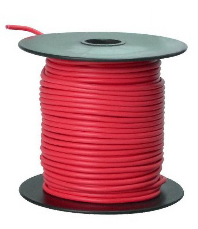 100' Red 16 Gauge Primary Wire Durable PVC Outer Jacket Resists Water ...