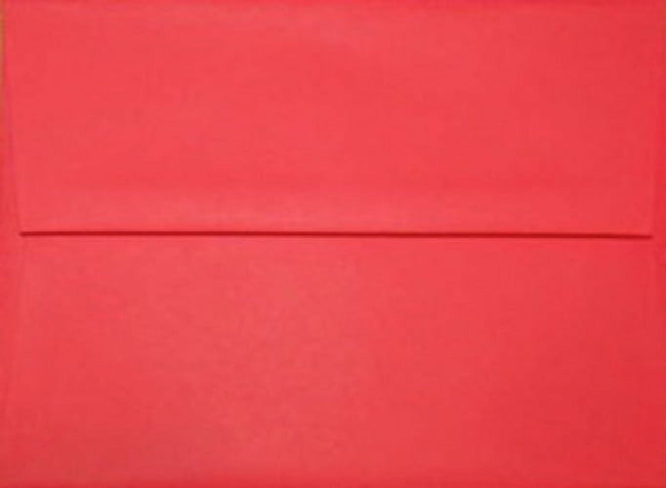 100 Red A7 Envelopes - 7.25" x 5.25" - Square Flap - EnvelopesOn Brand ...