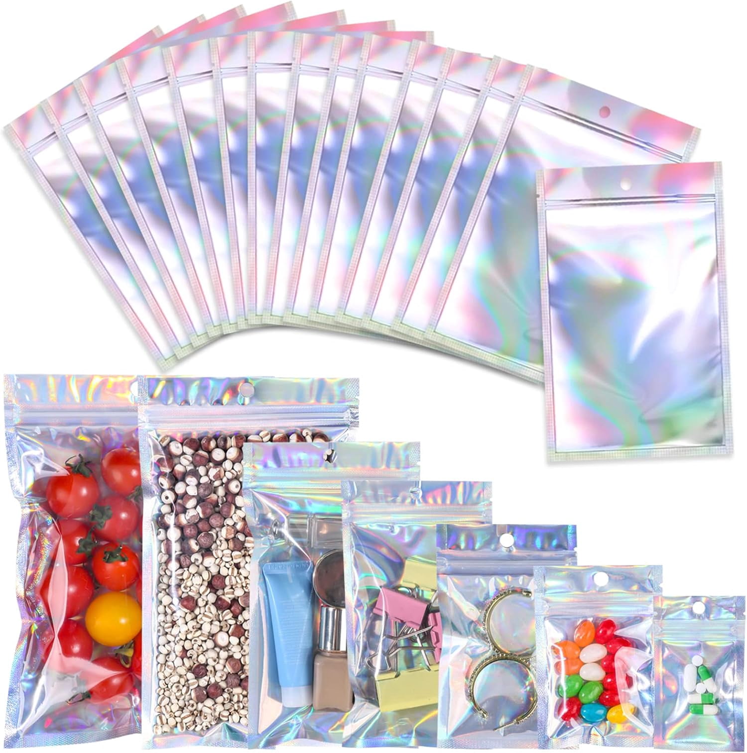 100 Resealable Mylar Bags Smell Proof Pouch Foil Packaging Ziplock Bag ...