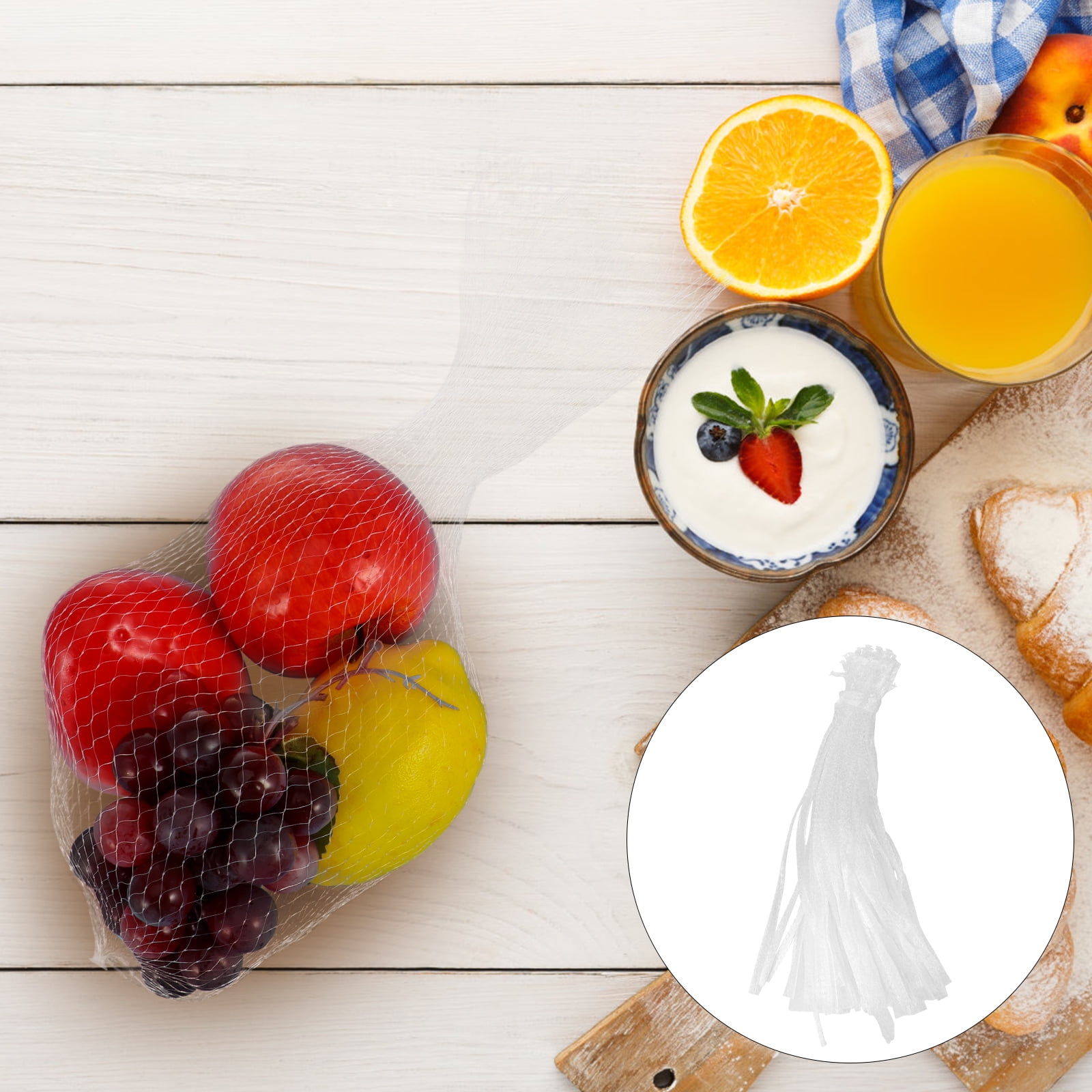 100 Reusable Produce Bags Onion Fruits Mesh Bags Seafood Boil Bags Net ...