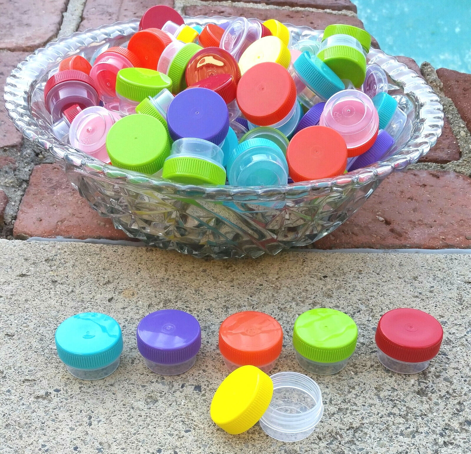 100 Reusable Screw Top Plastic Sample JARS 1 teaspoon Sample Container ...