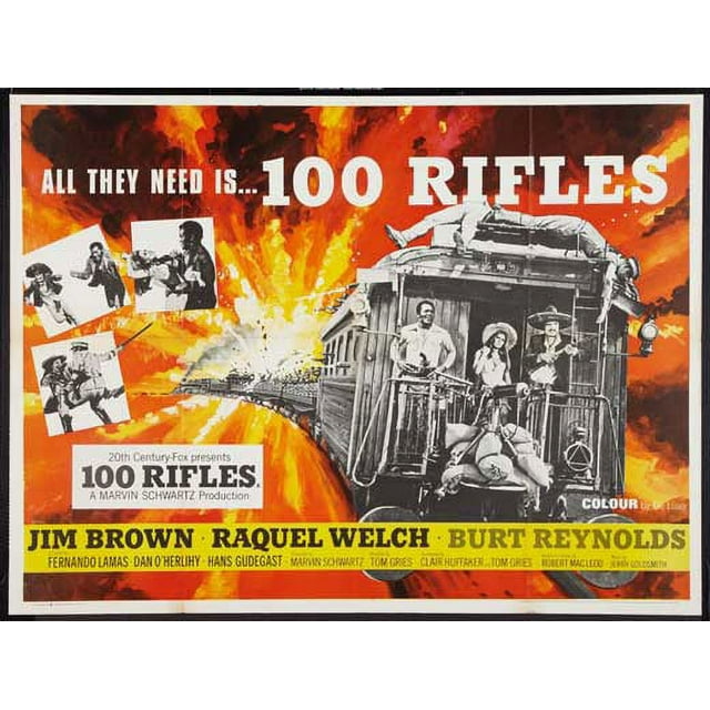 100 Rifles - movie POSTER (UK Style A) (27" x 40") (1969) - Walmart.com