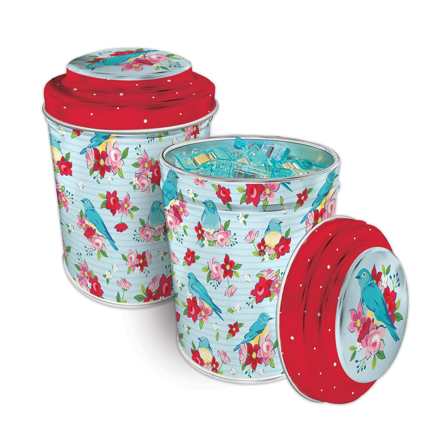 100 Riley Aqua Quilty Clips in Decorative Metal Container from Riley ...