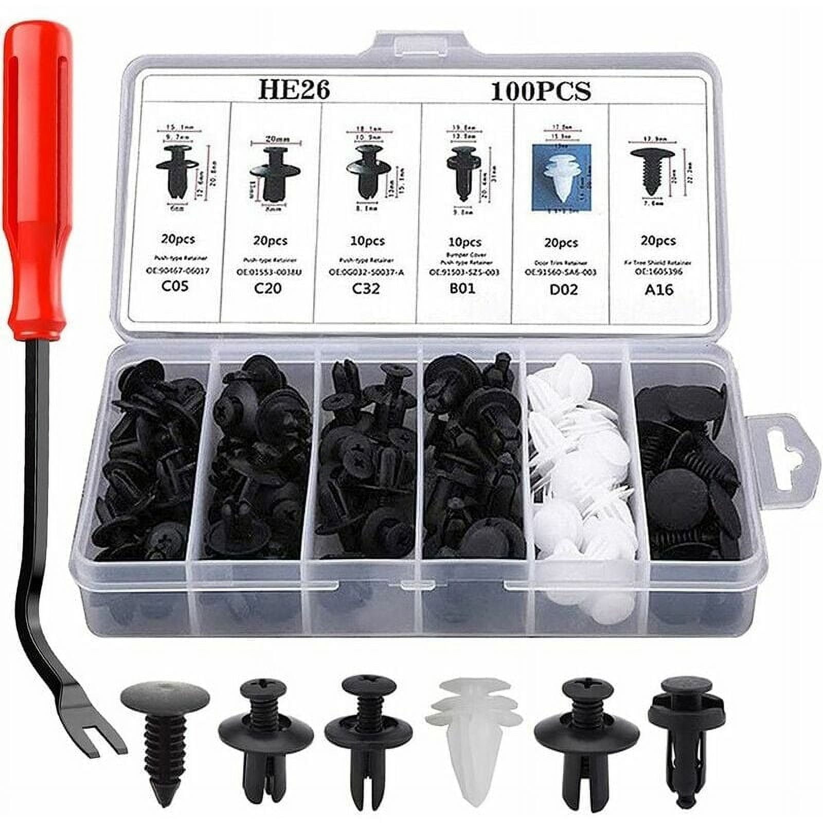 100 Rivets, Plastic Clips, Universal Plastic Wing Clips, Car Clips ...