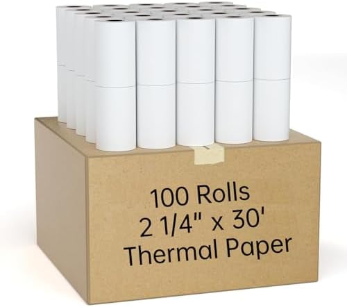 100 Rolls 2 1/4" x 30' Thermal Paper Rolls Fits All Credit Card Debit ...
