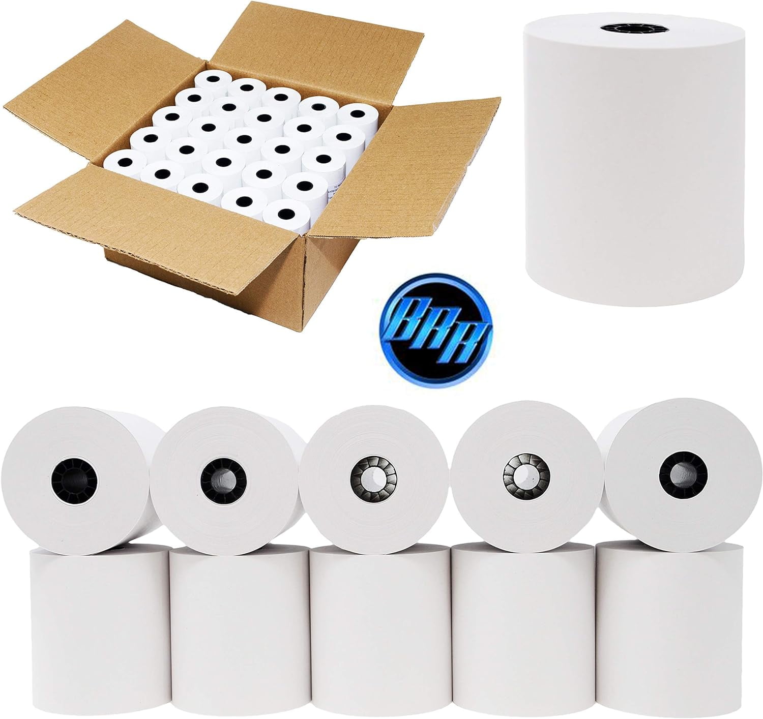 (100 Rolls - 55 GSM) 3" x 150' 1-Ply Bond Kitchen Printer Paper Receipt ...