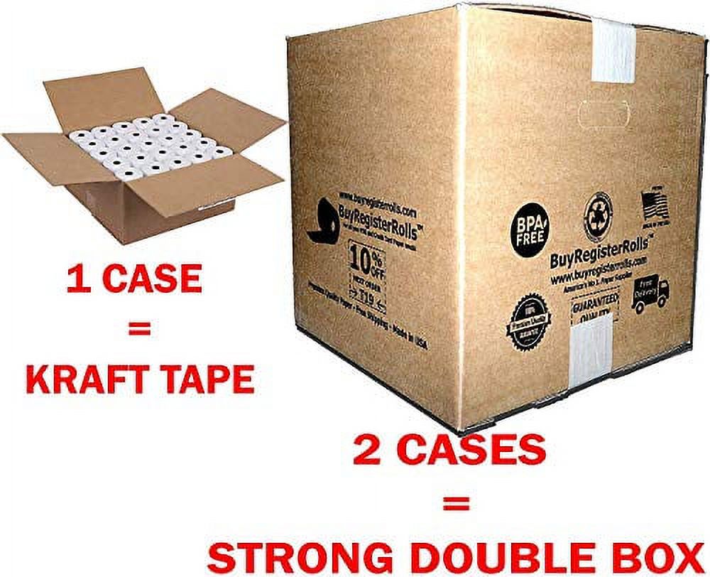 (100 Rolls) Two Ply Carbonless Rolls 3 X 90 Feet HoneyComb Core White ...