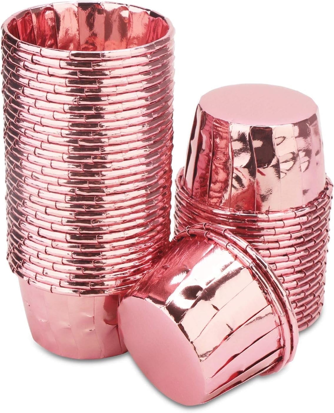 The Baker Celebrations 100 Count Rose Gold Foil Cupcake Liners ...