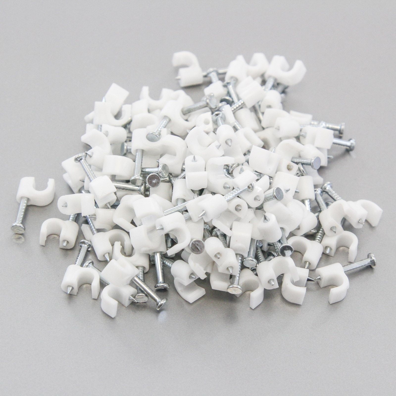 100 Round 5/32 Inches (4 mm) Cable Wire Clips Cable Management Cord Tie ...